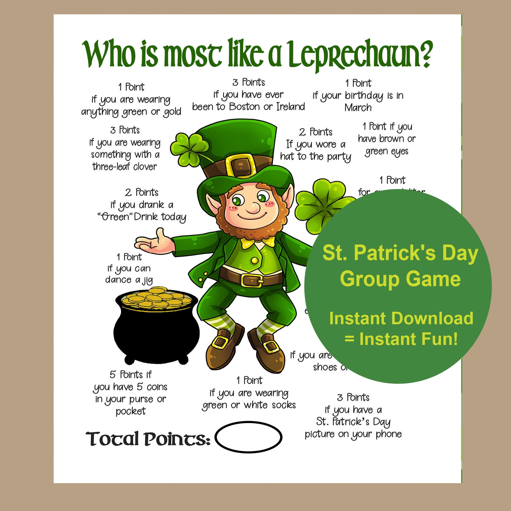 St Patricks Day Games St Patricks Day Activity Teen St - Etsy UK