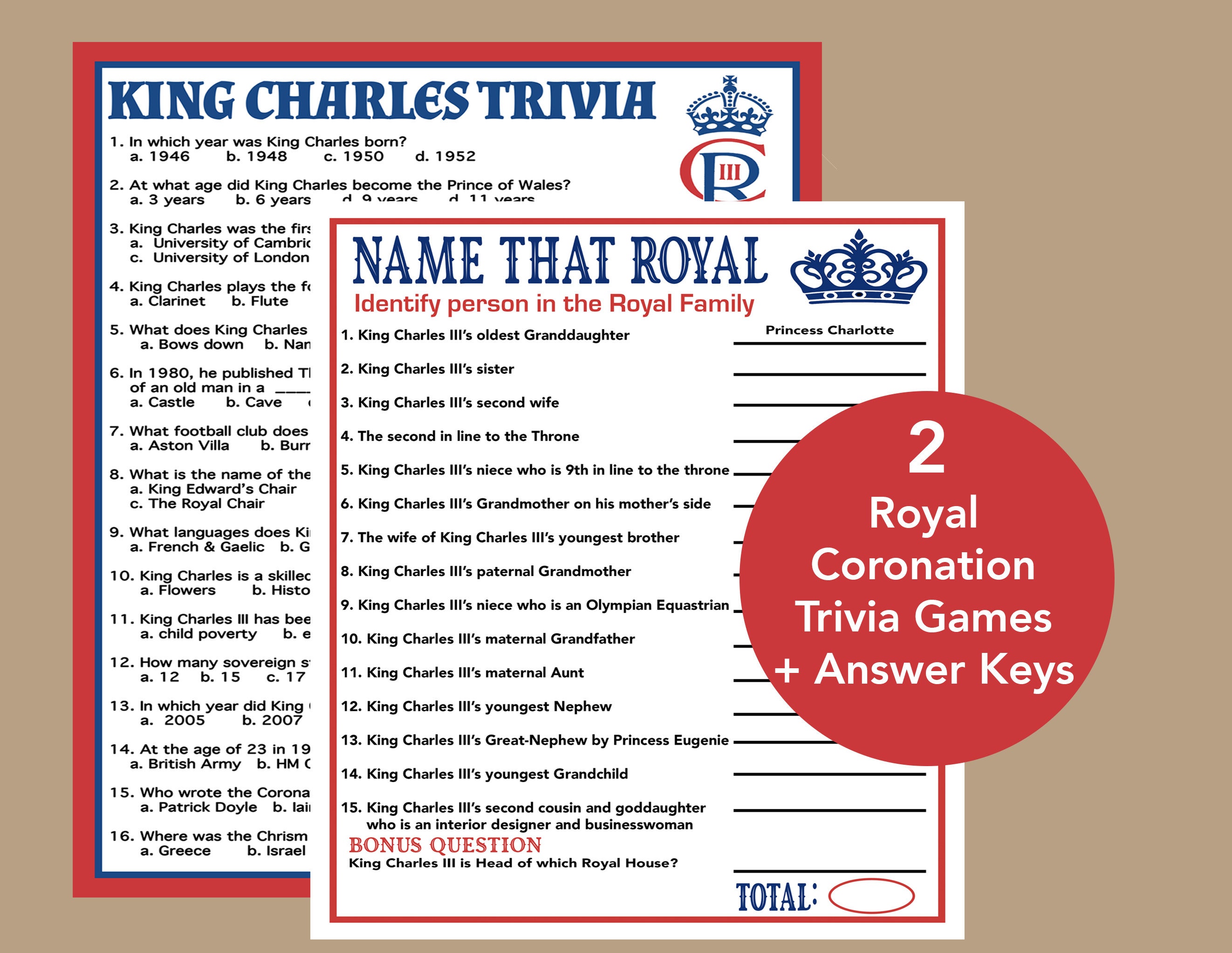 King Charles Coronation Trivia Games, King Charles Trivia Game, British ...