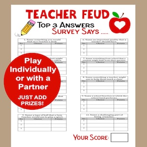 Teacher Trivia Game, Teacher Feud Game, Teacher Retirement Game ...
