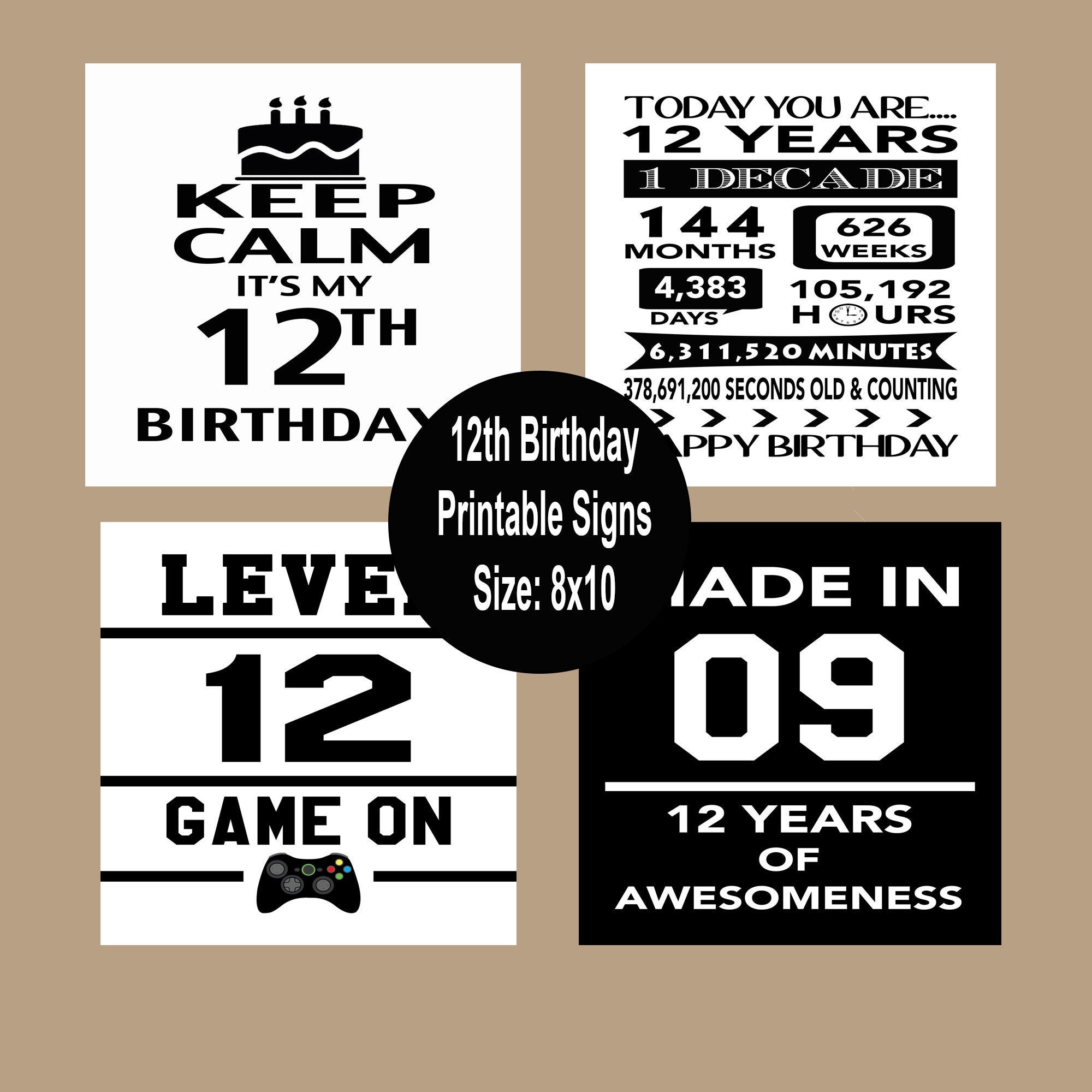 12th Birthday Signs 12 Birthday Party Decorations 12th | Etsy