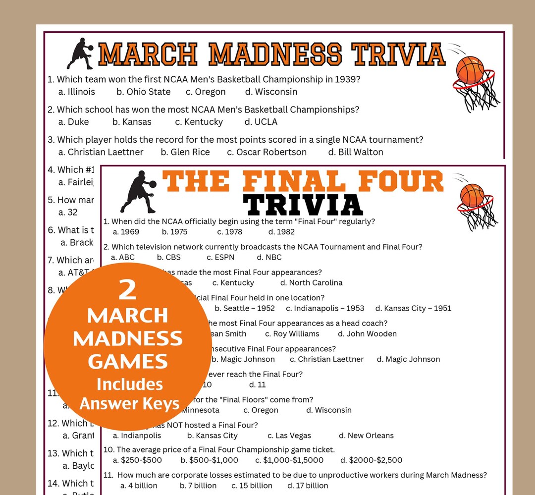 March College Basketball Trivia Games, Final Four Trivia Questions ...