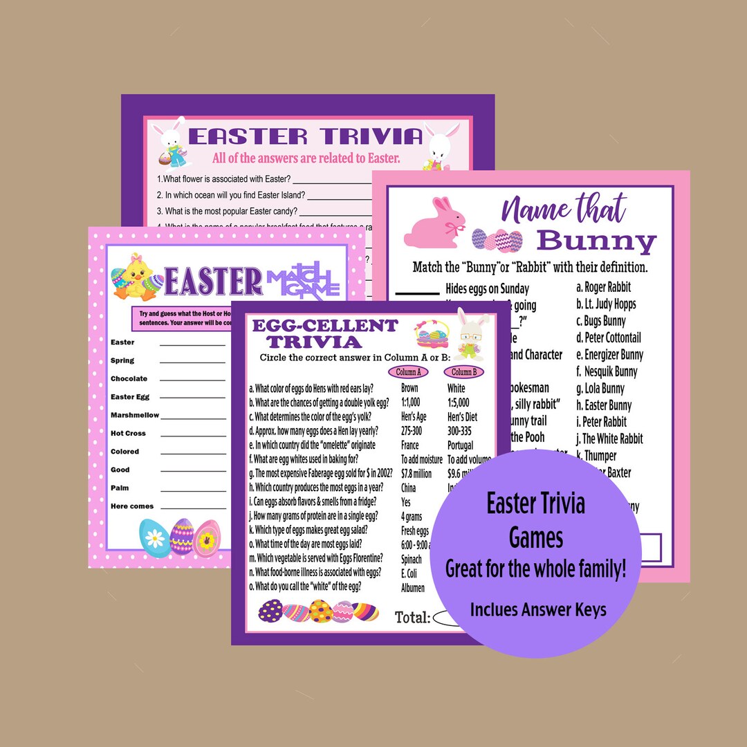 Easter Printable Party Games, Easter Family Games, Icebreaker Games ...