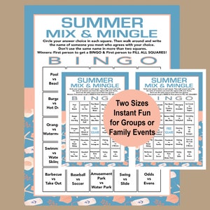 Icebreaker Bingo, Mix and Mingle Icebreaker, Summer Group Game, Teen ...