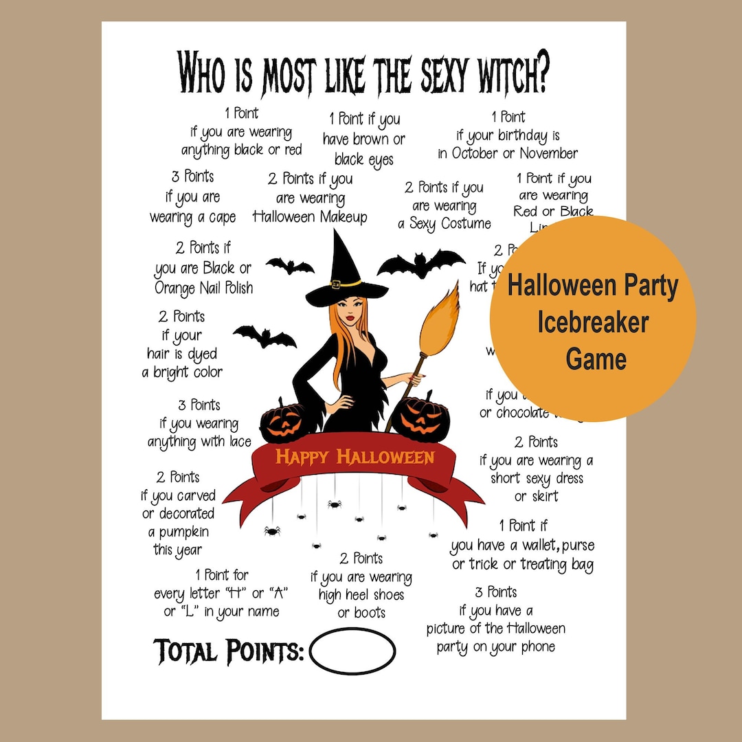 Halloween Party Games, Halloween Group Game, Halloween Icebreaker Game ...