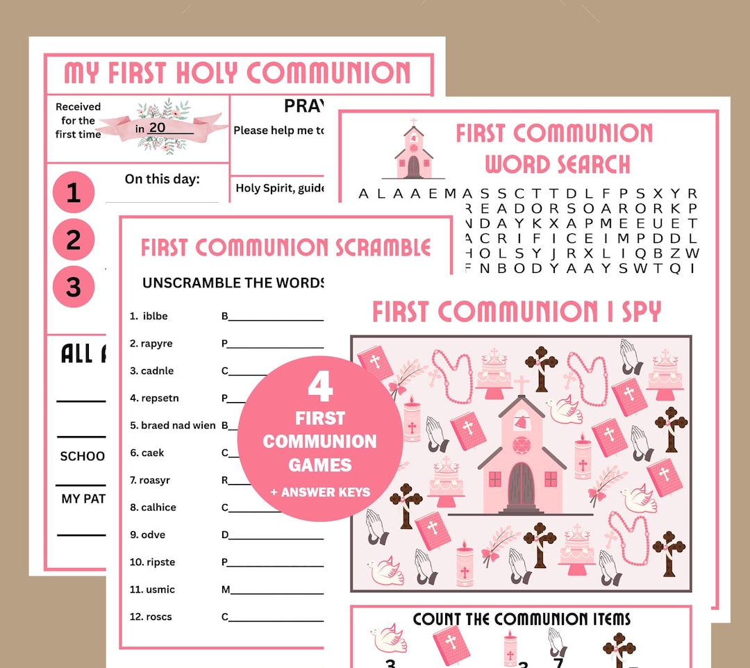 First Communion Games, First Holy Communion Activities, Girl First ...