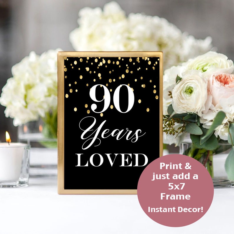 90th Birthday Decorations 90 Birthday Party Posters 90th - Etsy