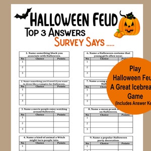 Halloween Game, Halloween Feud, Halloween Party Game, Fun Halloween ...