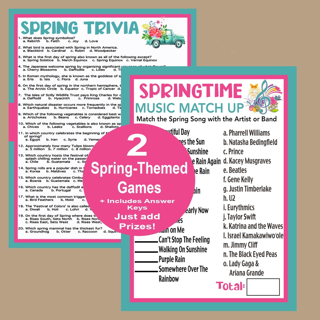 Spring Games, Spring Trivia Games, Spring Group Game, Springtime ...