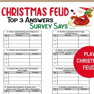 Christmas Family Feud, Family Feud Game, Christmas Trivia Game ...