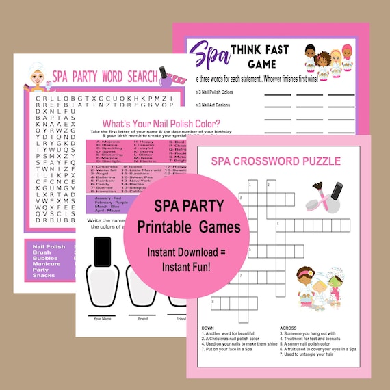 Spa Party Games Spa Party Slumber Party Spa Party Birthday | Etsy