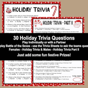 Holiday Trivia Games, Christmas Trivia, Christmas Printable Game ...