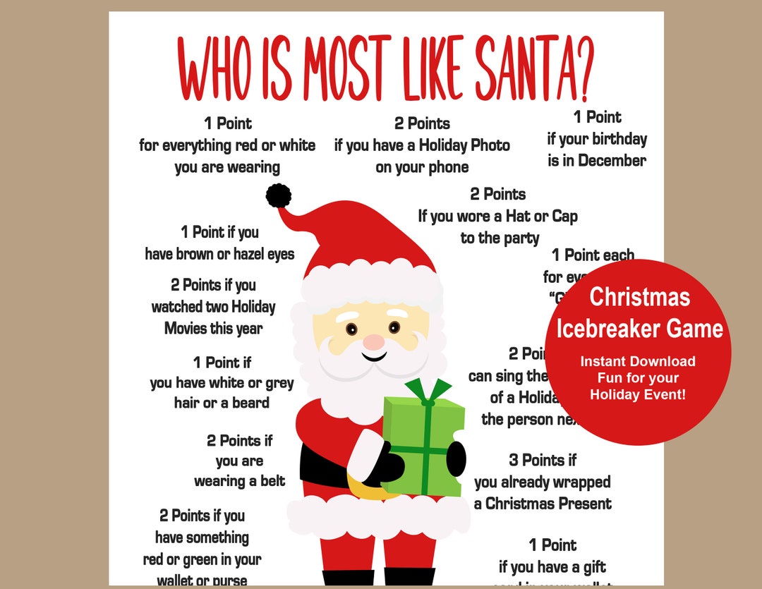 Christmas Mix and Mingle Game Printable, 2023 Holiday Games, Winter ...