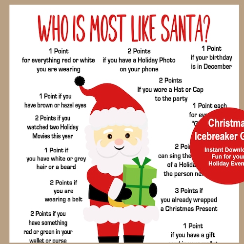 Christmas Mix and Mingle Game Printable 2022 Holiday Games - Etsy