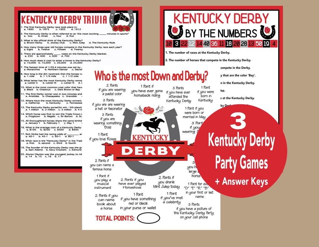 Kentucky Derby Games, Kentucky Derby Party Games, Run for the Roses ...