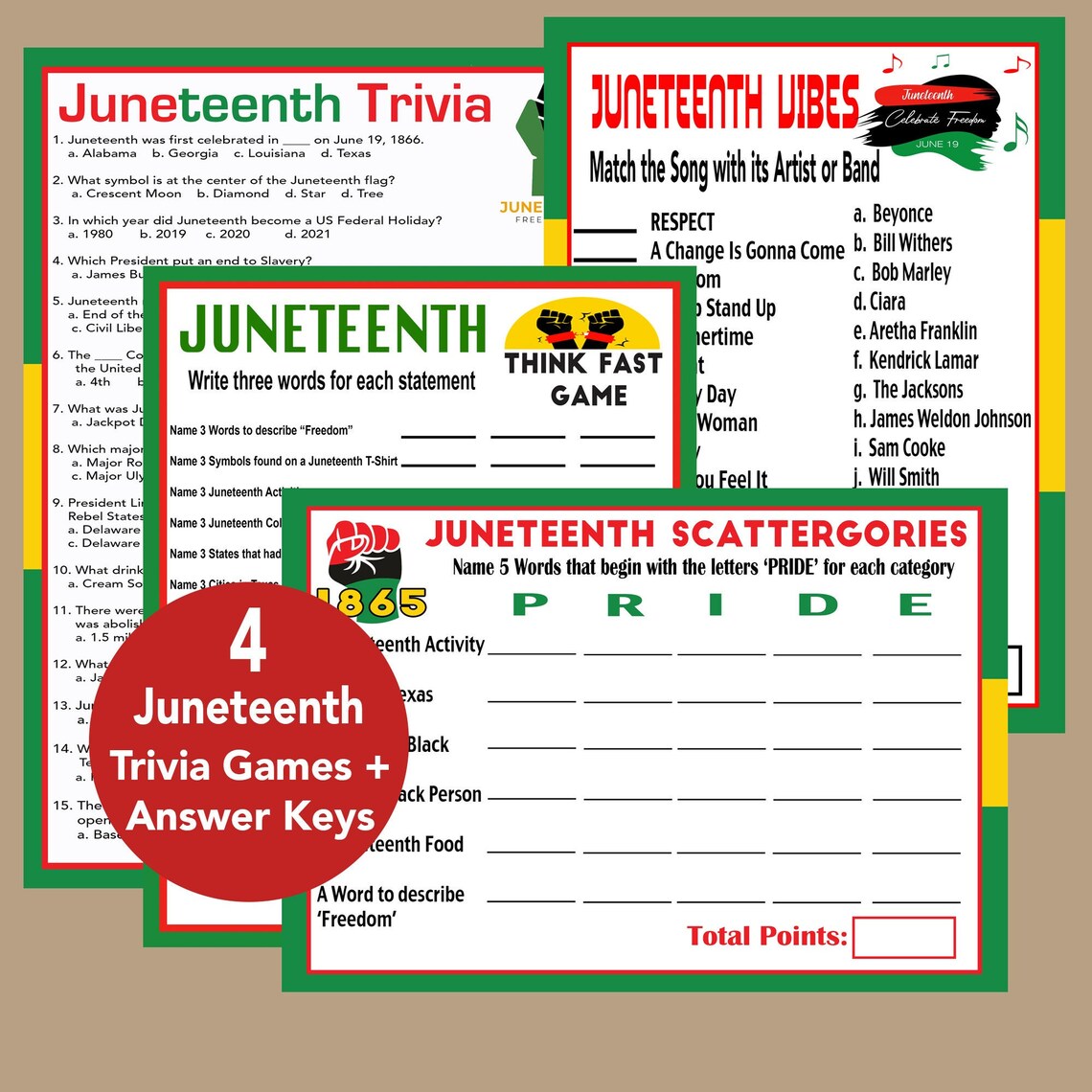 Juneteenth Games Juneteenth Trivia Juneteenth Quiz African - Etsy