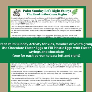 Palm Sunday Left Right Game ,for Kids, Youth Groups, Church Groups ...