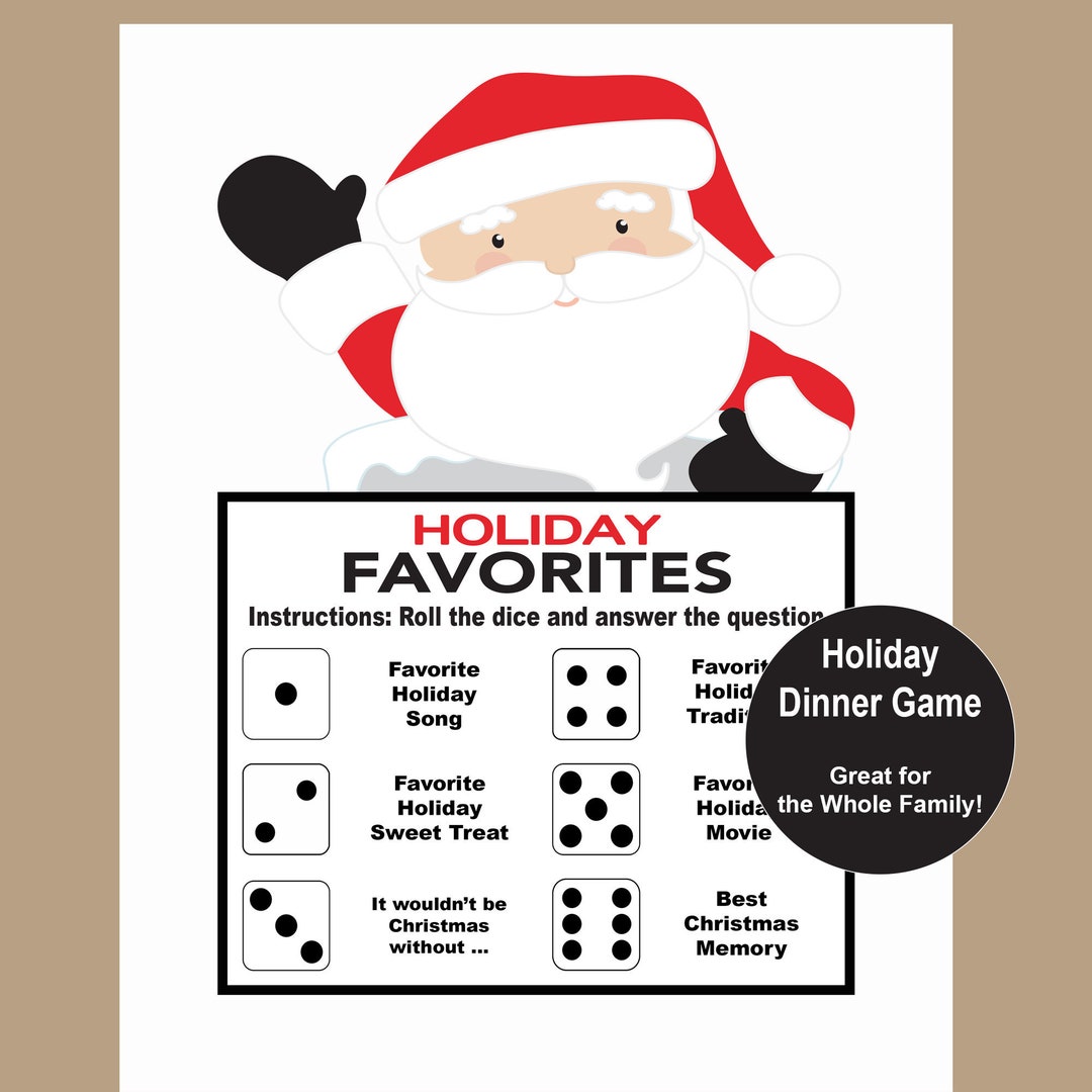 Christmas Game, Holiday Dice Game, Christmas Kids Game, Christmas ...