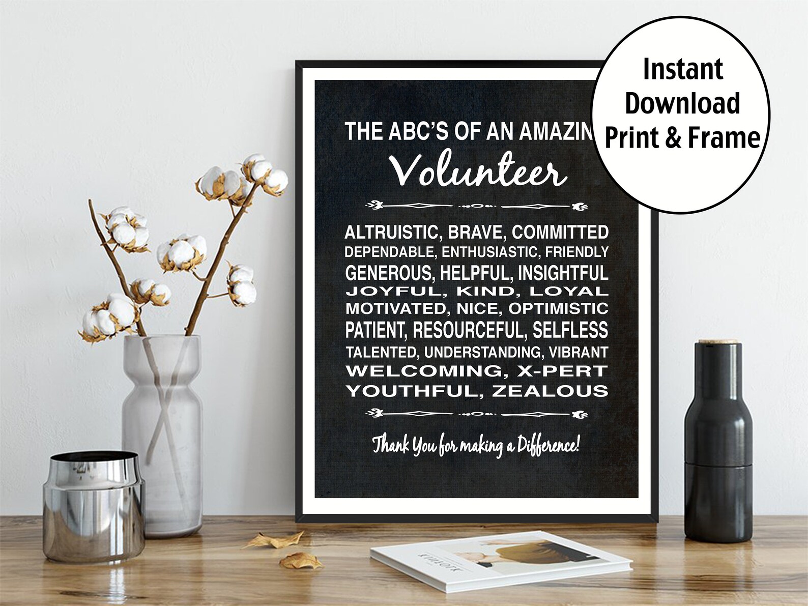 Volunteer Gift PTA Gift Volunteer Printable Volunteer - Etsy