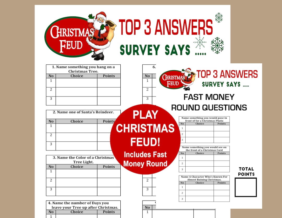 Christmas Family Feud Game, Christmas Icebreaker Game, Holiday Trivia ...