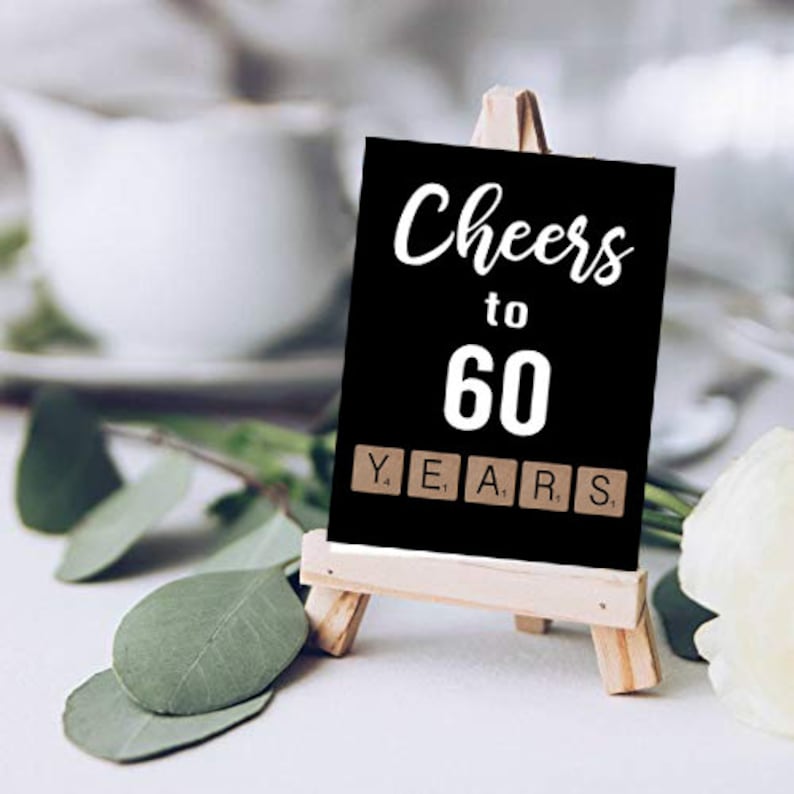 60th Birthday Printable Table Party Signs 60th Party - Etsy Canada