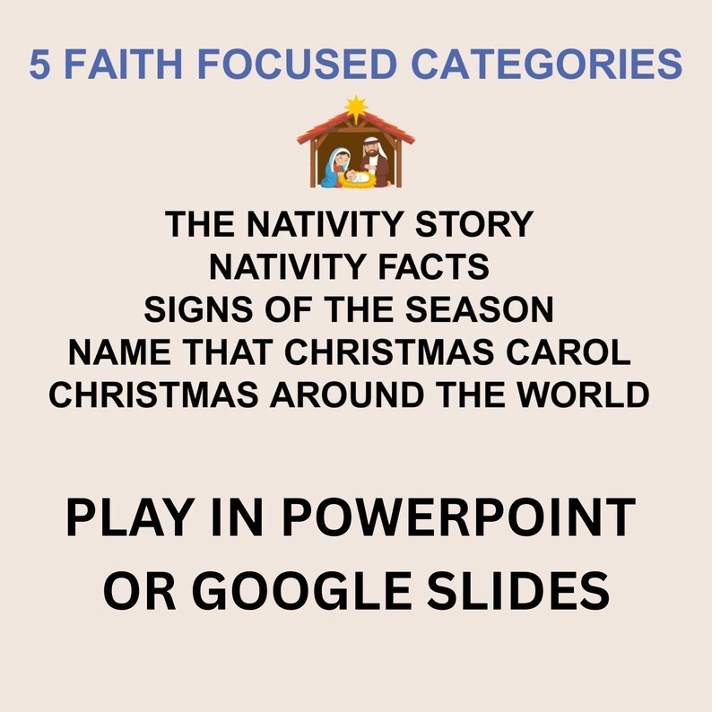 Nativity Trivia Game, Digital Nativity Game, the Christmas Story Trivia ...