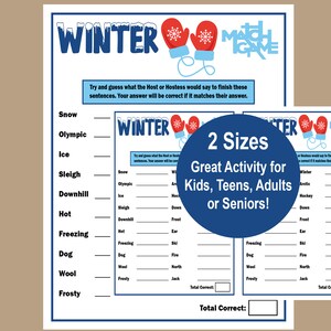 Winter Trivia Game, Winter Finish the Phrase Game, Winter Icebreaker ...