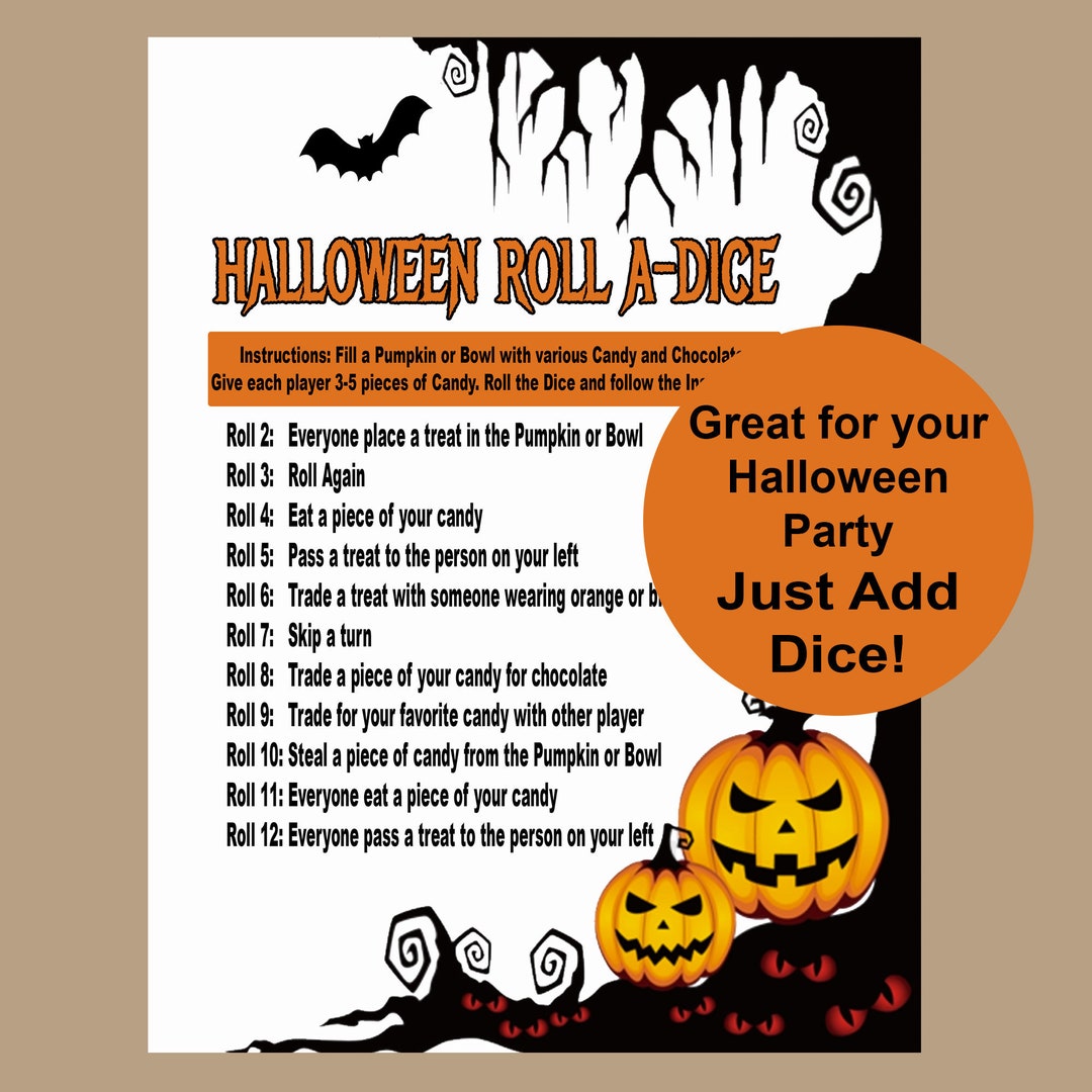 Halloween Game for Kids, Halloween Candy Game, Halloween Roll the Dice ...