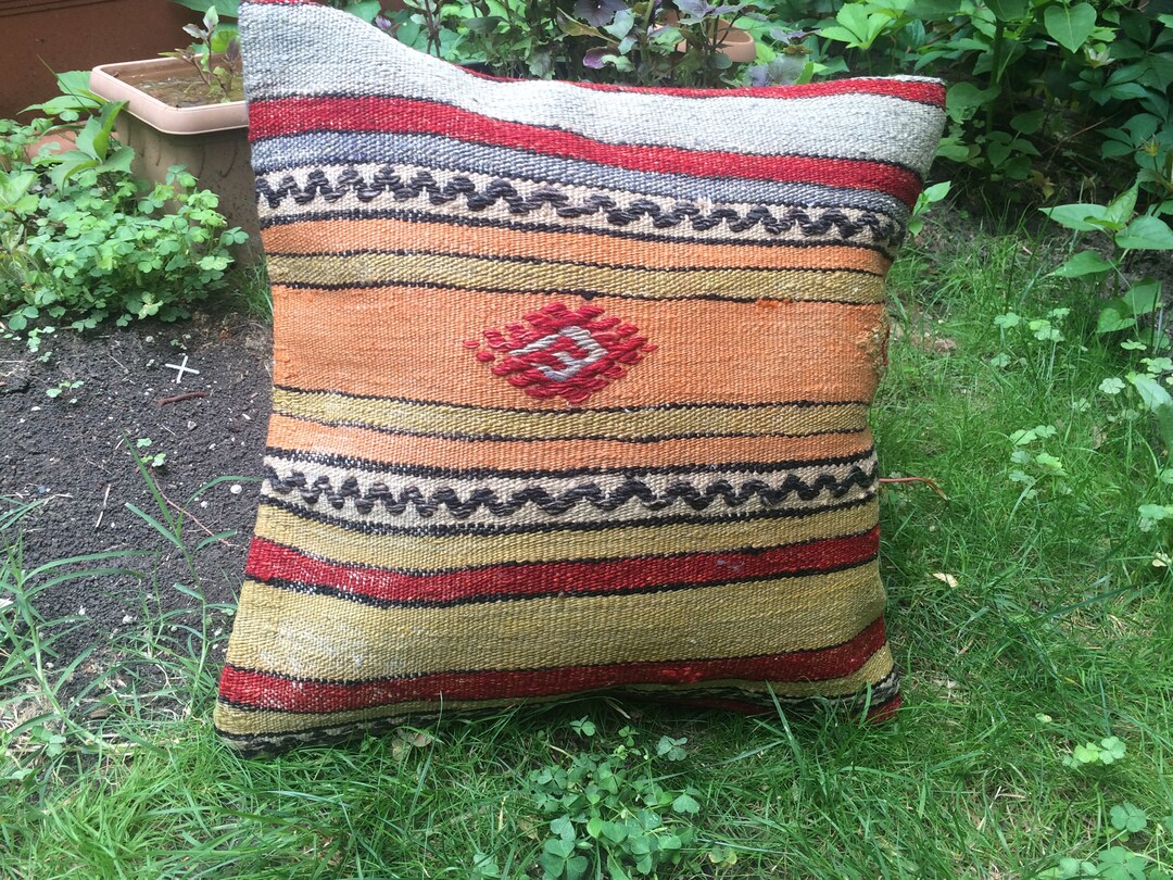 Kilim Rugs,16x16 Inches ,pillow Cover Rug , Hand Made Pillow Rug ...