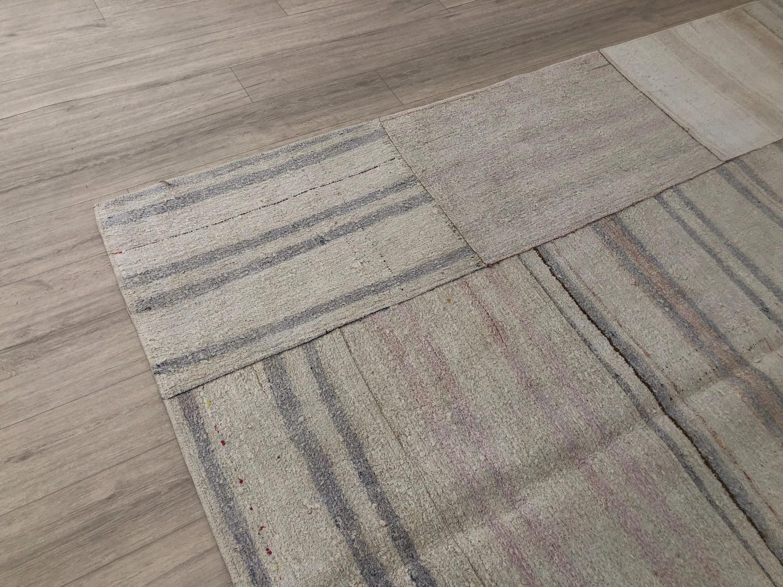 Alfombra Kilim de cáñamo hecha a mano: Alfombra turca Oushak beige (1,5 ...