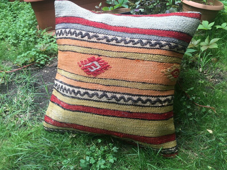 Kilim Rugs,16x16 Inches ,pillow Cover Rug , Hand Made Pillow Rug ...