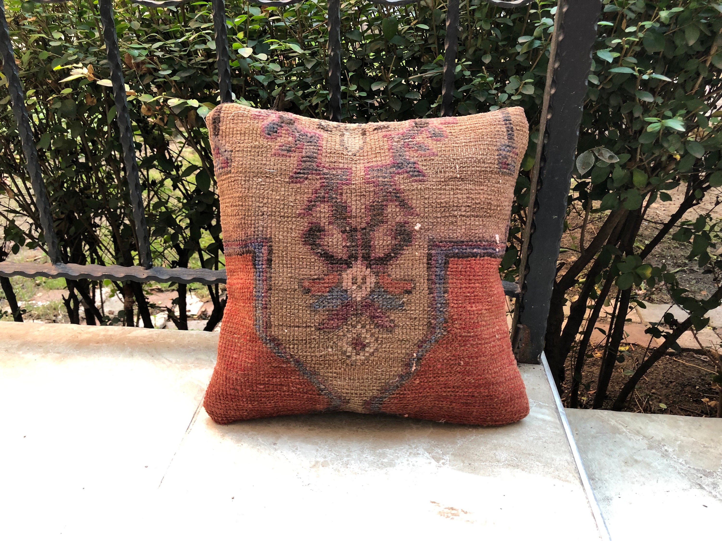 Vintage Rug 16x16 Inches Pillow Cover Rug Hand Made Vool | Etsy