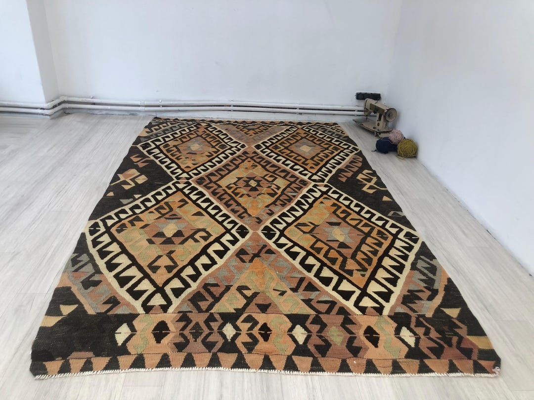 Antique Rug,vintage Rug,5x9 Wool Area Rug,5x9,turkish Kilim Rug ...
