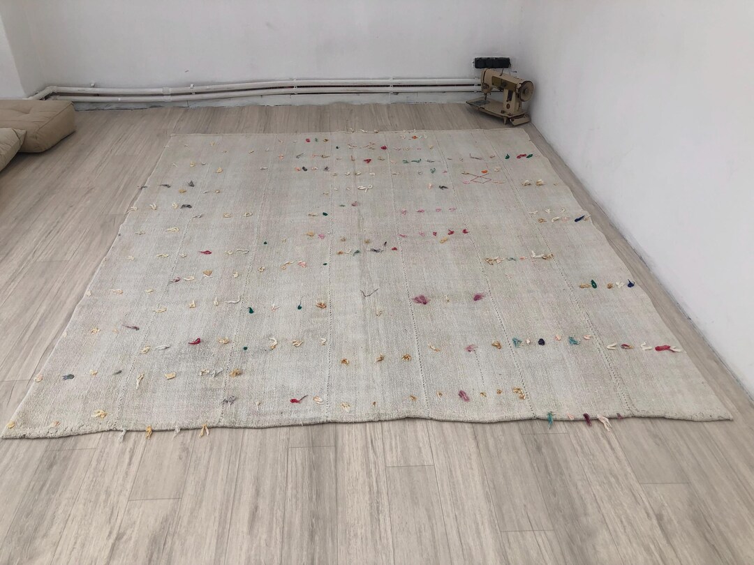 Hemp Rug,6x7 Feet, Area Rug, Beige Traditional Oushak Rug, Living Room ...