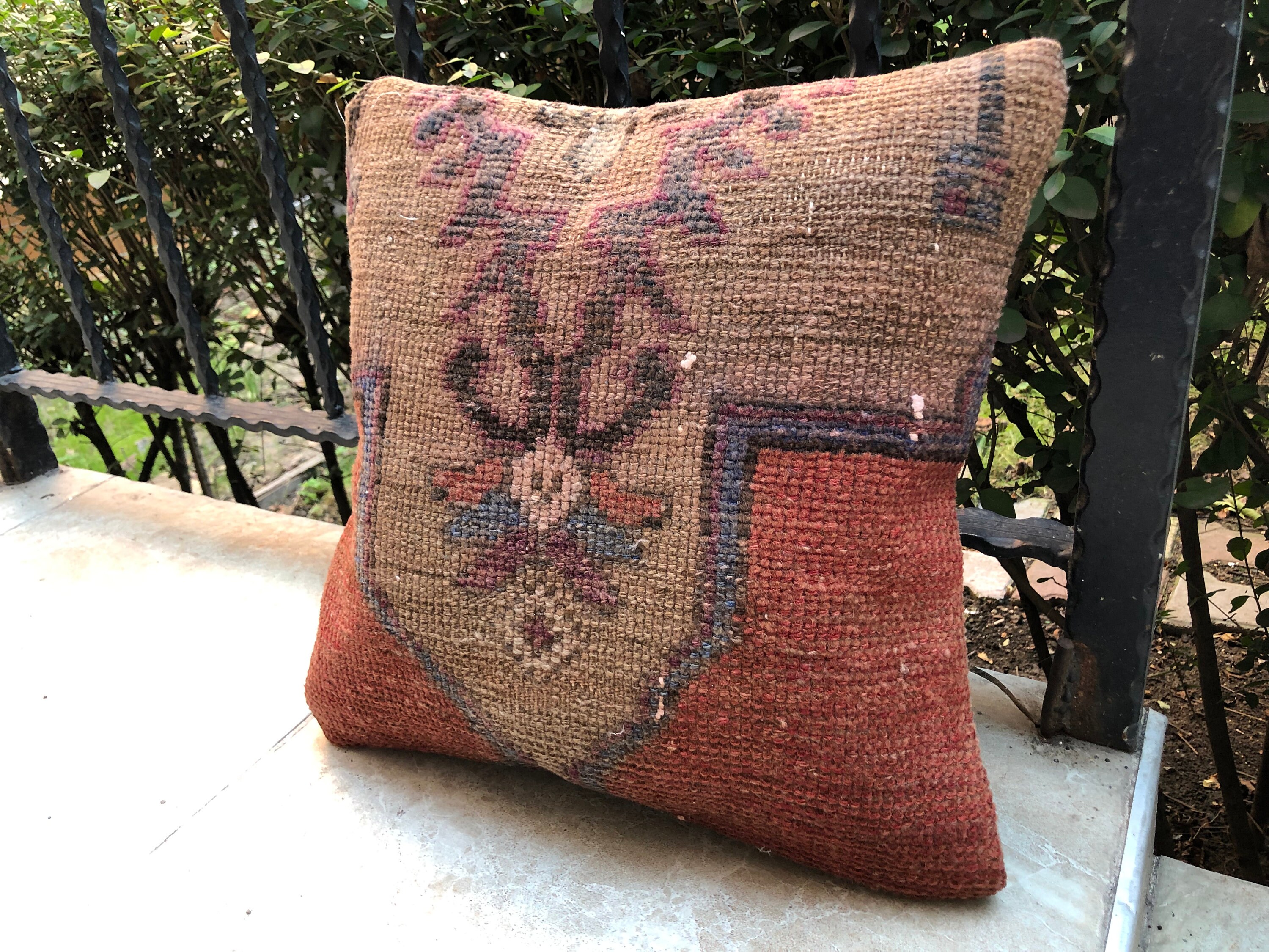 Vintage Rug 16x16 Inches Pillow Cover Rug Hand Made Vool | Etsy