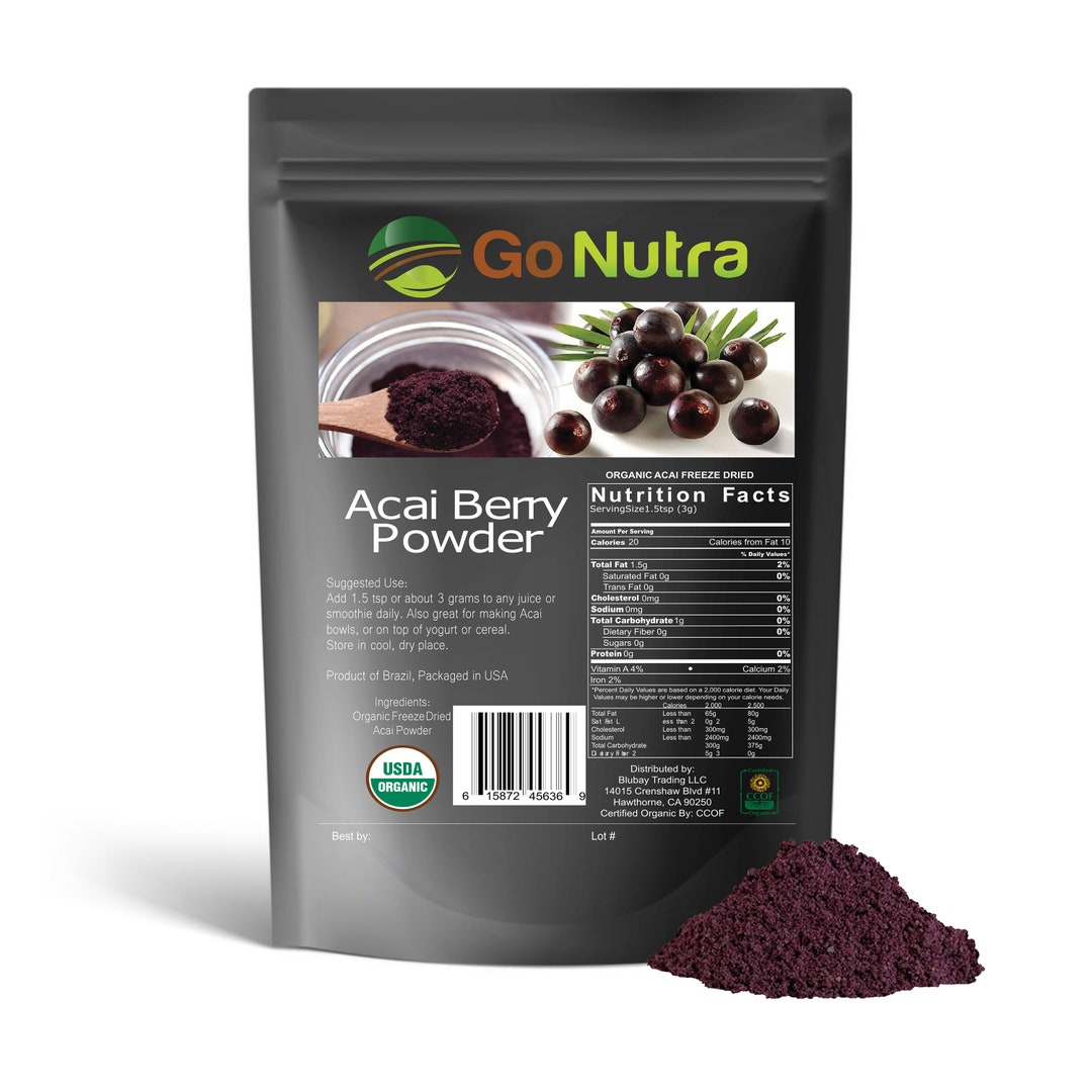 Acai Freeze Dried Pure for Acai Bowls Rich in Vitamins From Brazilian ...