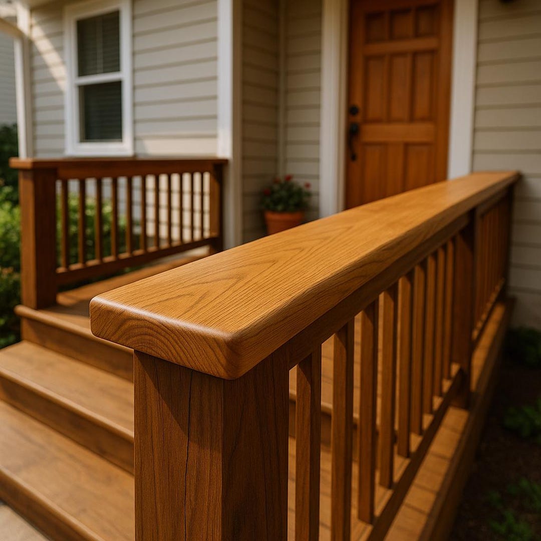 Wooden Railing Cap – Sturdy Outdoor Handrail Cover for Porch, Terrace ...