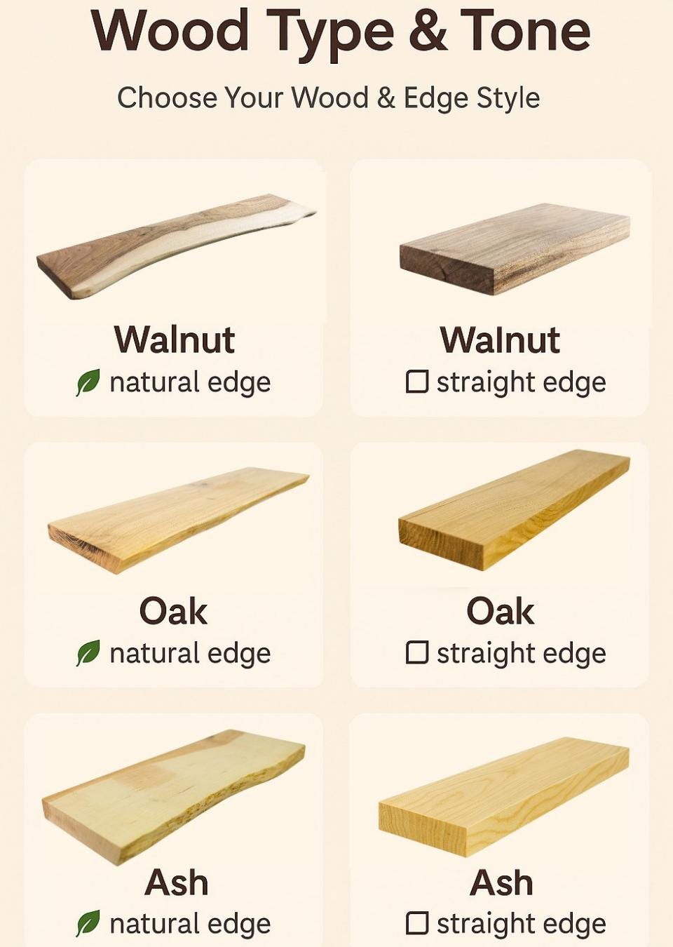 Solid Wood Windowsill – Live Edge Sill in Oak, Ash, or Walnut for ...