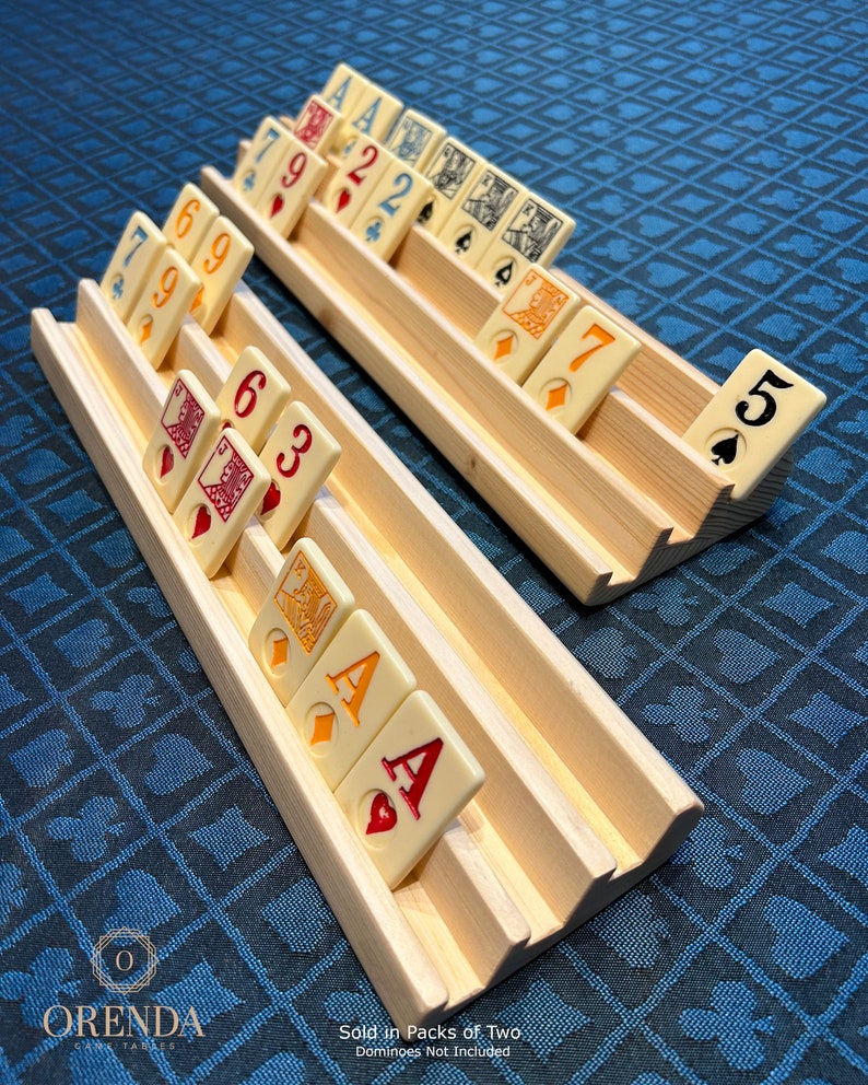 Pine Tile Holders 2 Pack // Rummikub // Mexican Train Game // Dominoes ...