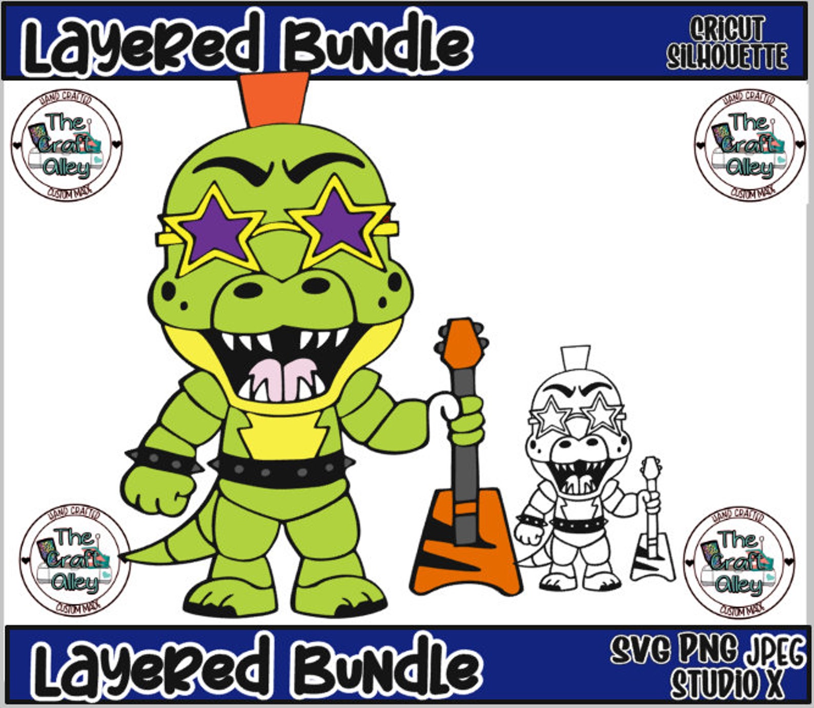 Layered SVG Glamrock Monty FNAF Cut Files for Cricut or - Etsy