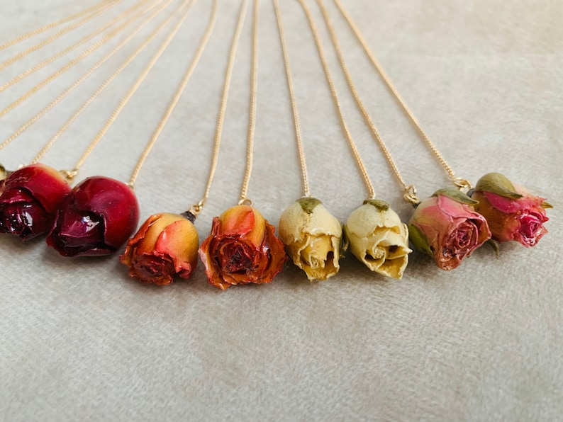 Real Pressed Rose Flowers Threader Earrings, Handmade Ear Threaders ...