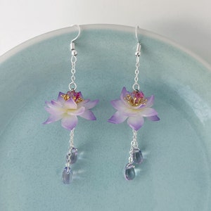 Shrink Plastic Purple Lotus Flowers With Seedpod and Crystal Drop ...