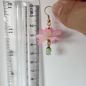 Shrink Pink Lotus Flowers With Seedpod and Crystal Drop Dangled ...