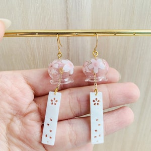 Japanese Wind Chime Furin Glass Sakura Cherry Blossom Flower With ...