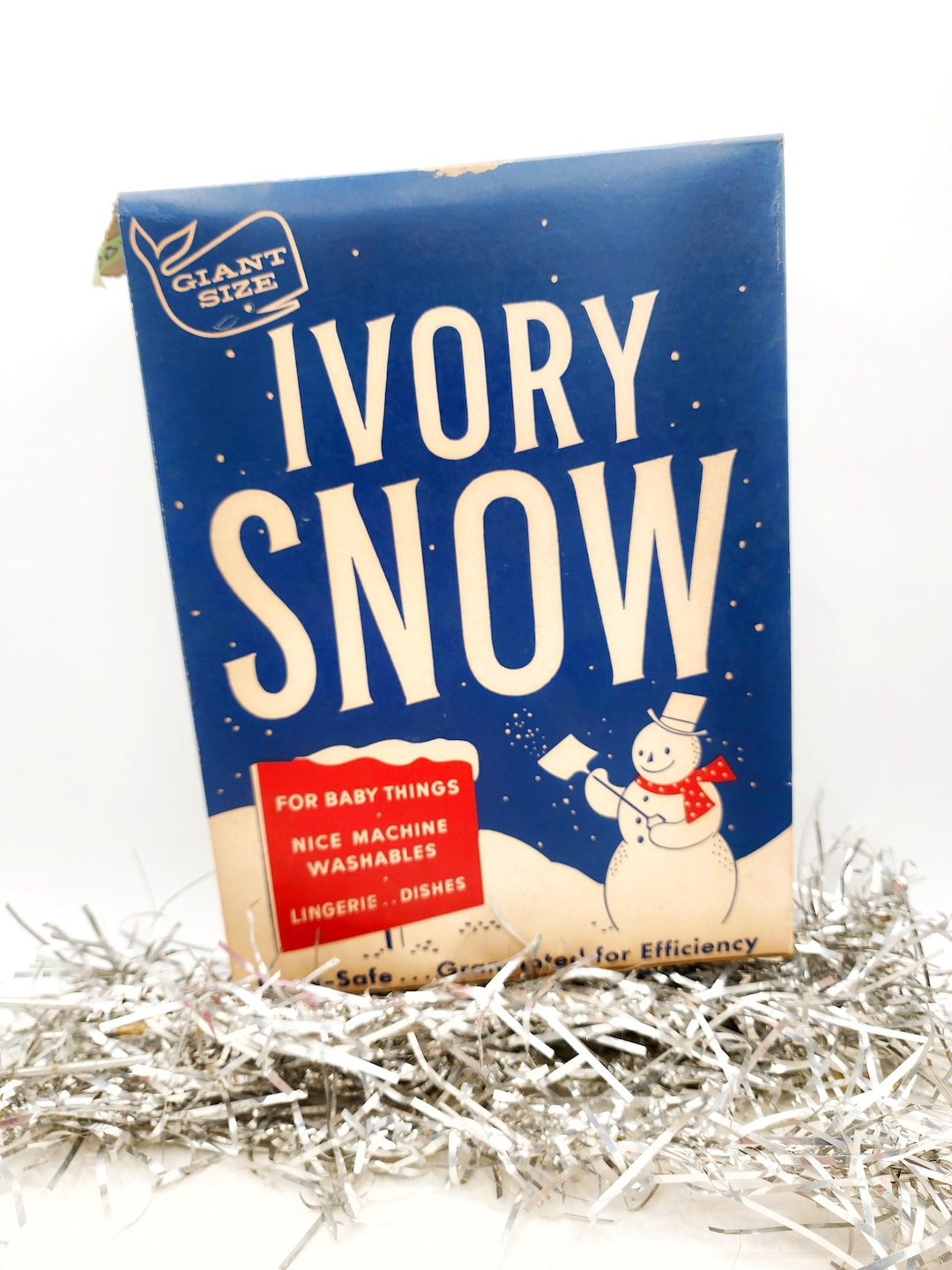 Giant Size Ivory Snow Snowman Blue Red White Box Good Vintage Condition ...