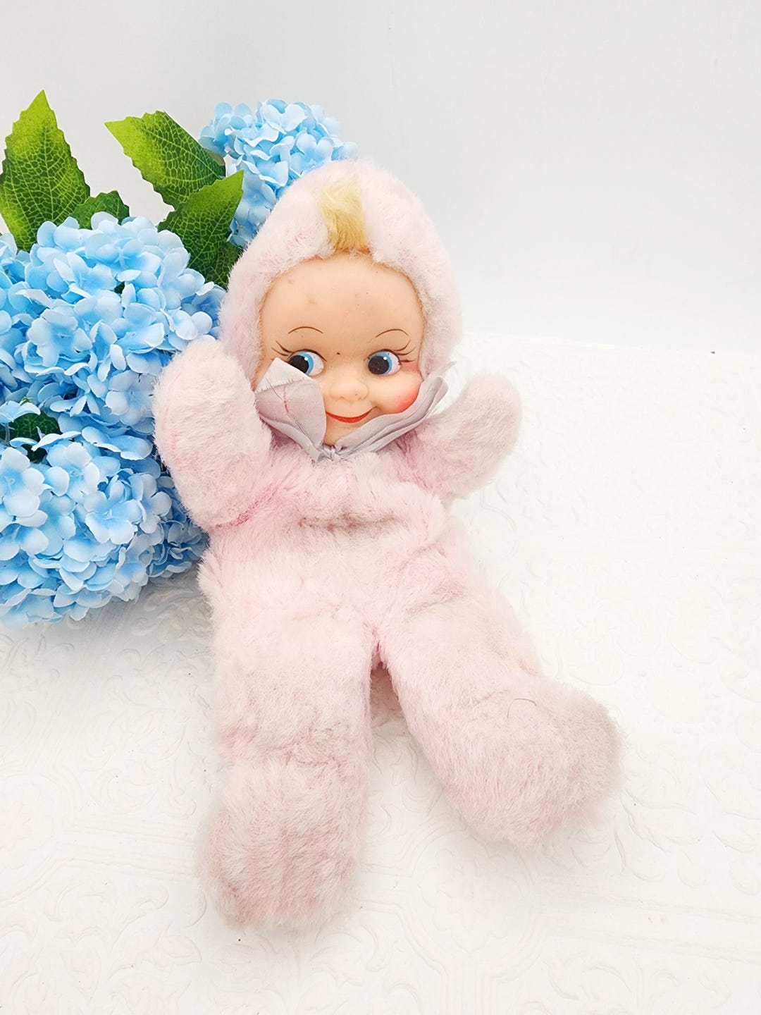 Pretty in Pink Ideal Toys Rubber Face Kewpie Plush Doll - Etsy