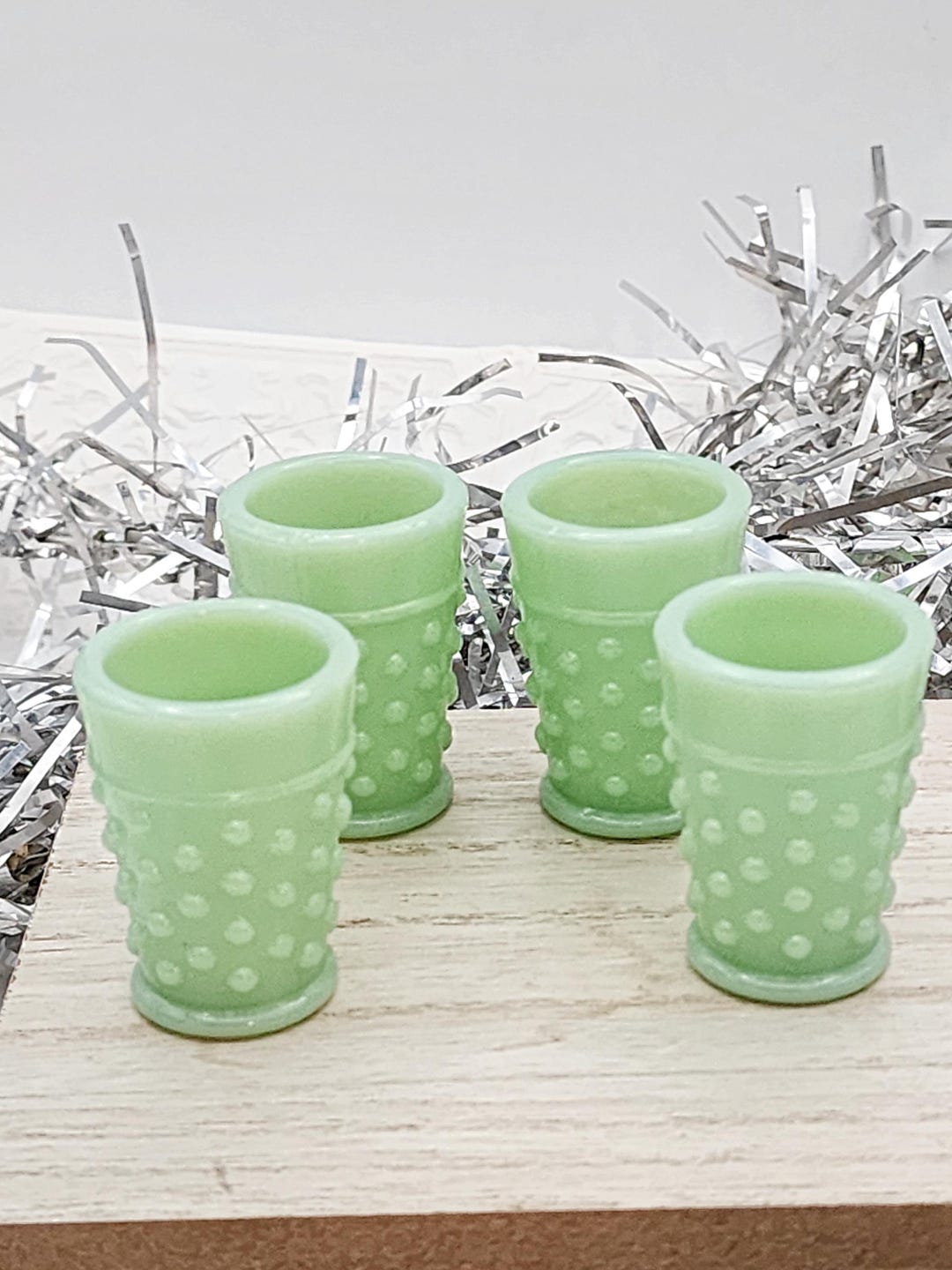 Jadeite Green Mosser Glass Hobnail Pattern Children's Play Glass Cup ...