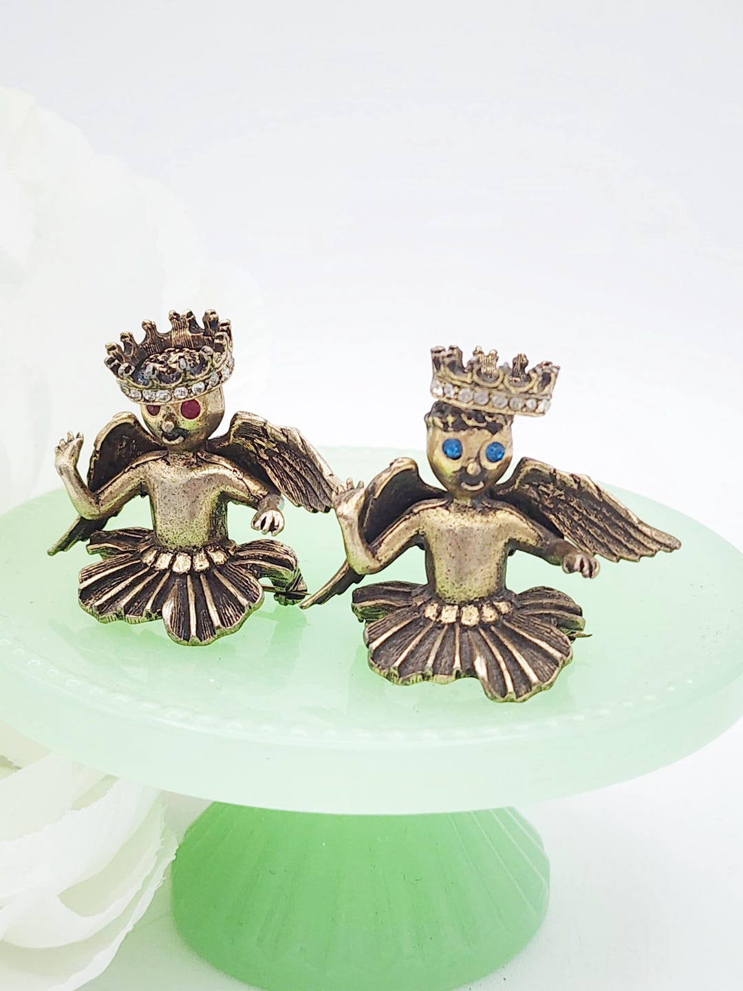 Goofy Kooky Little Metal Angel-ish Pin or Broach With Crown Your Choice ...