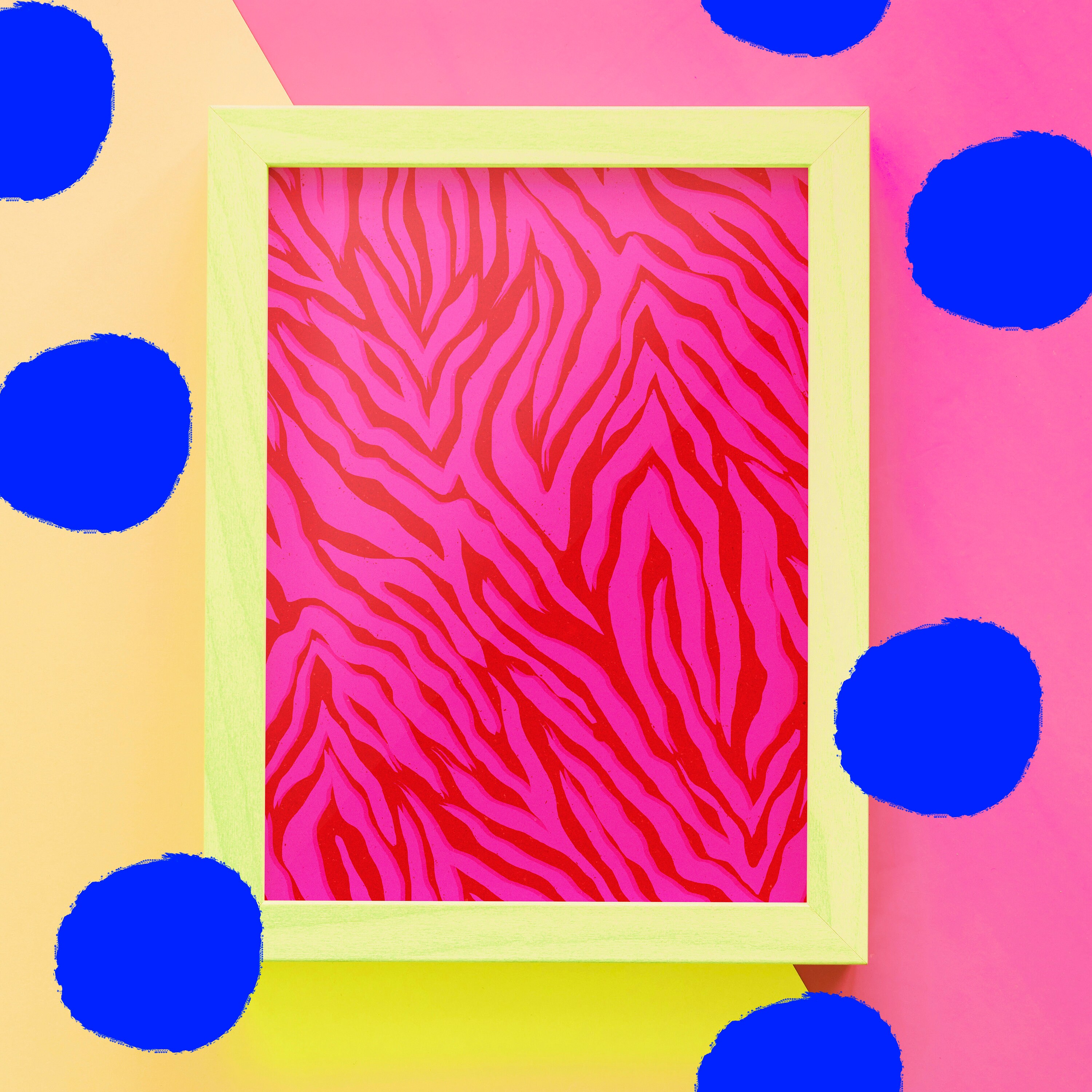 Buy Pink and Red Textured Zebra Paper-cut Digitally Made Repeat Print ...