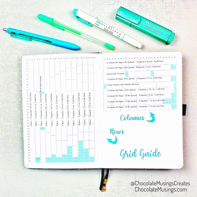 Grid Guide Stickers Vertical Column & Horizontal Row for A5 - Etsy