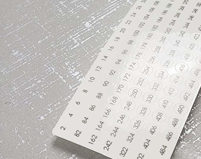 NUMBERS 130 STICKERS Sequential, 1-1/2 Circle Labels Consecutive, Matte Finish,number Sticker ...